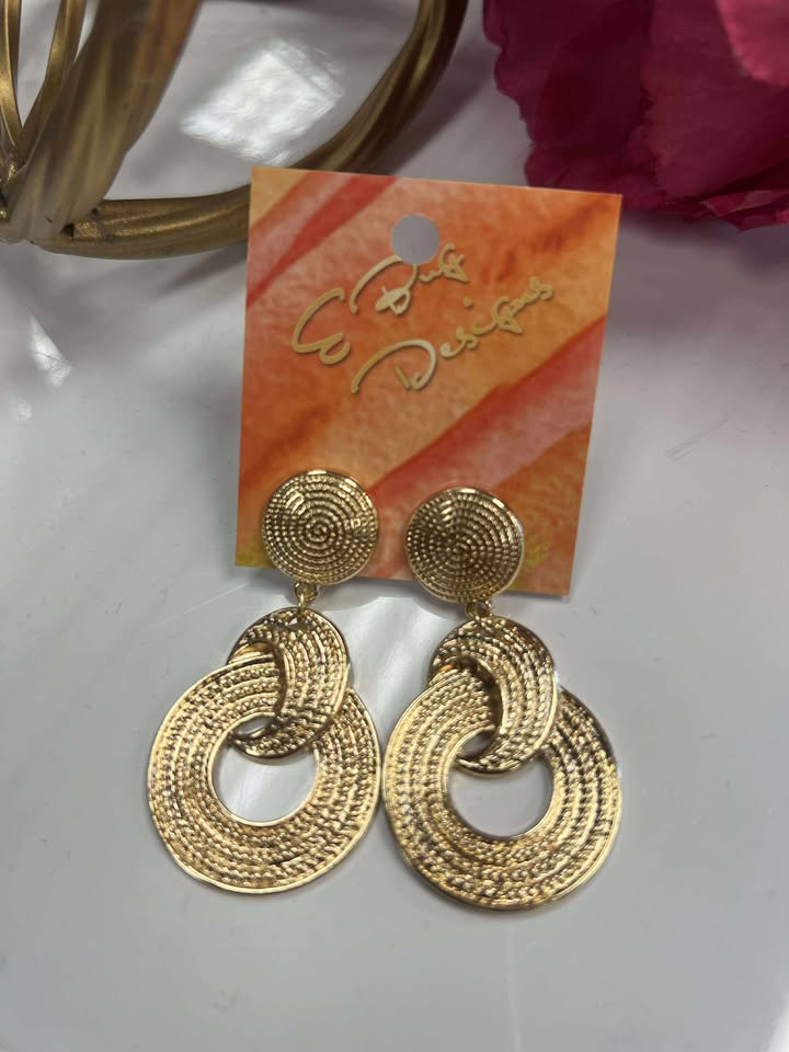 Gold Bold Double Loop Earrings | GeeGees Boutique